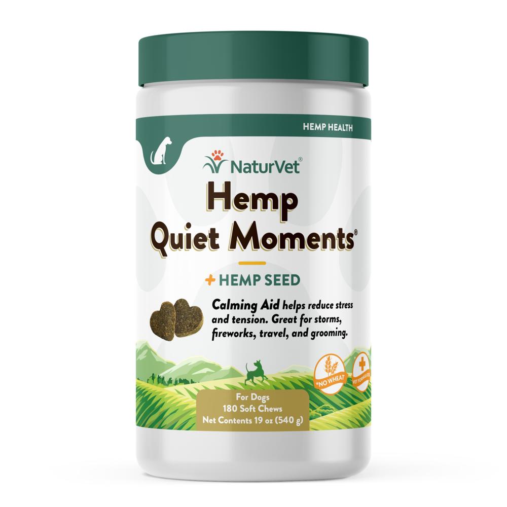 NaturVet Hemp Quiet Moments Calming Aid Soft Chew Supplements for Dogs ...