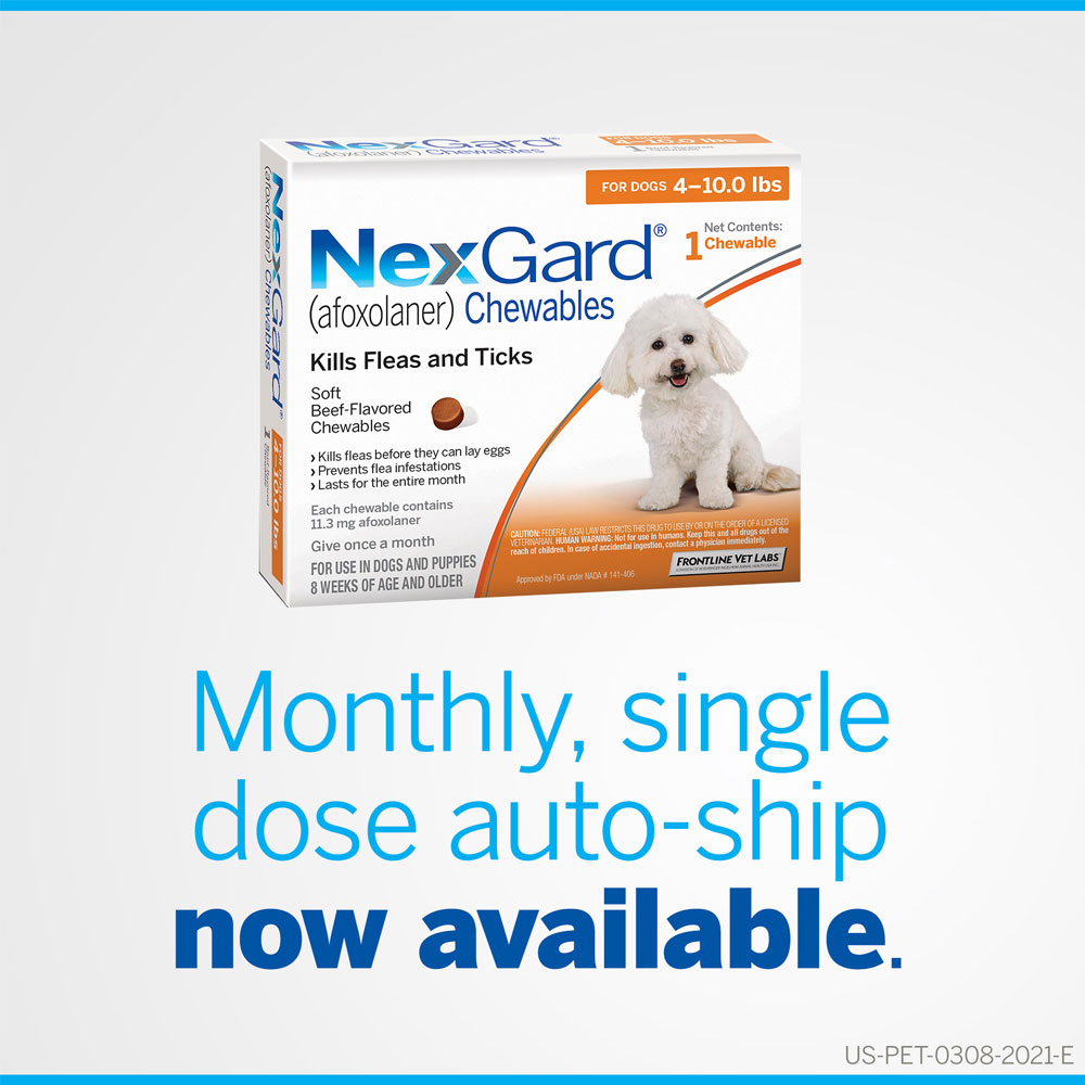 NexGard Chewables for Dogs 4-10 lbs (1 Chew) | Free Shipping | EP Rx
