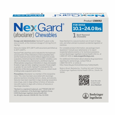 NexGard Chewables for Dogs 10-24 lbs (1 Chew) | On Sale | EP Rx