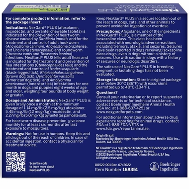 Nexgard Plus Chewable Tablets for Dogs, 8.1-17 lbs Green, 3 Months | On ...