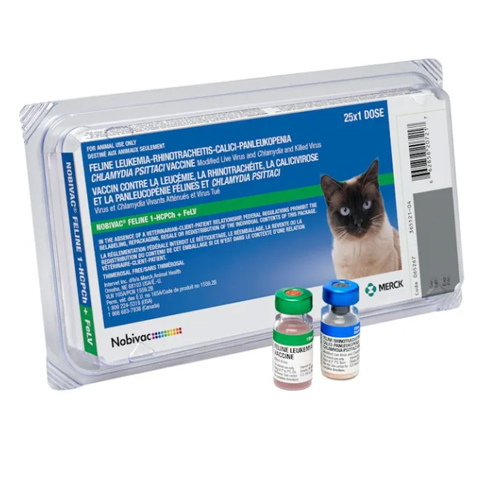 Nobivac Feline 1-HCPCh + FeLV Vaccine, Modified Live and Killed Virus ...