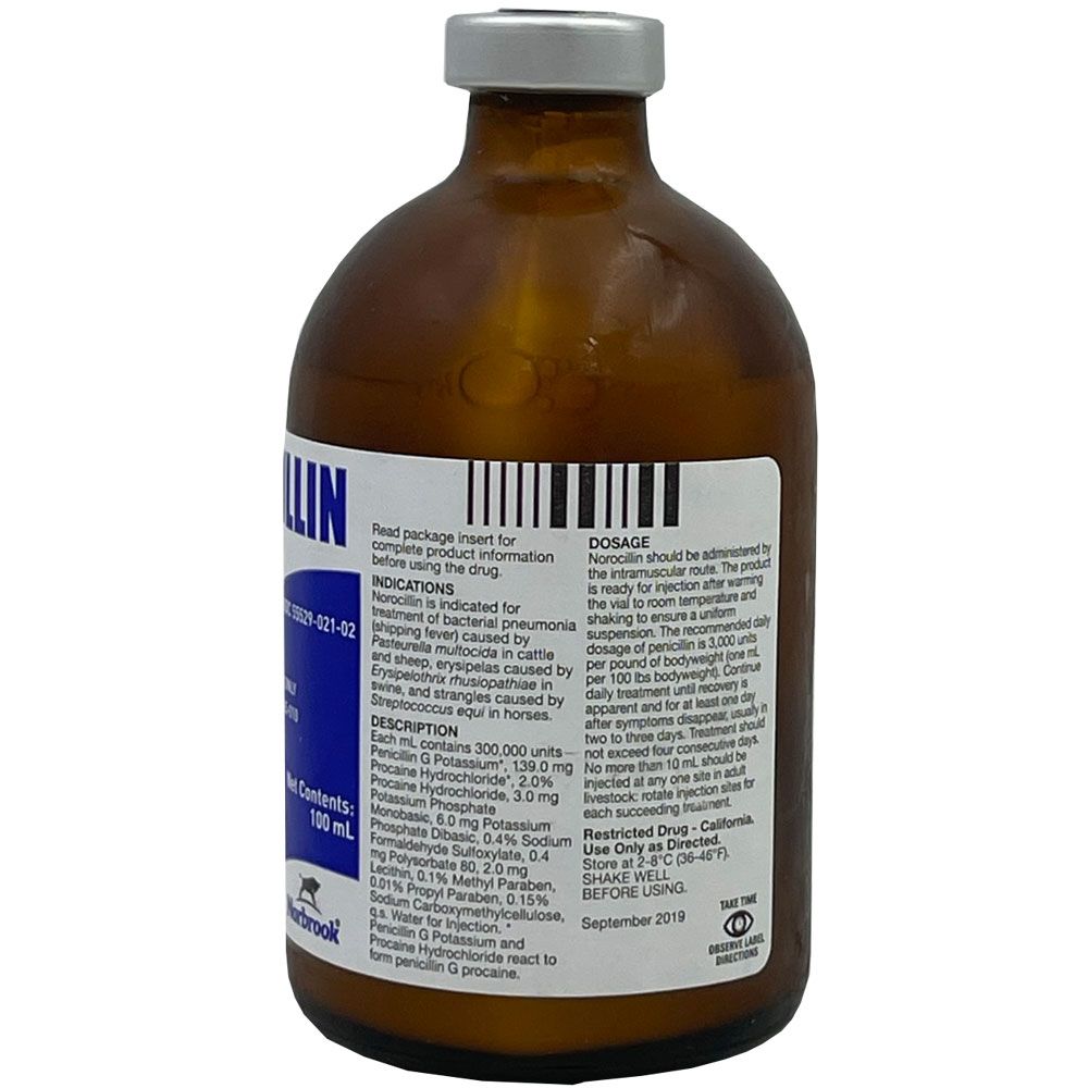 Norocillin (Penicillin G procaine Injectable suspension) 100 mL | On ...