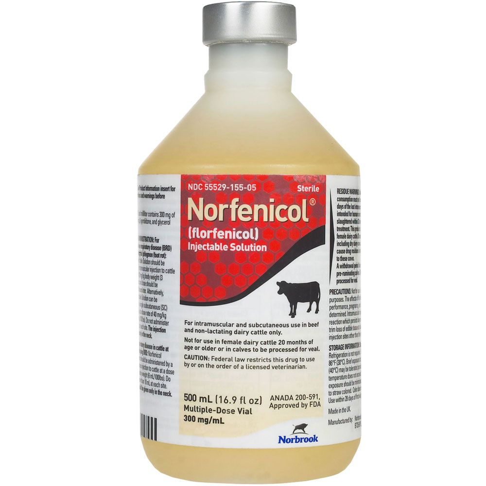 Norfenicol Injectable Solution - 300 mg/ml (500 mL Vial) | On Sale ...