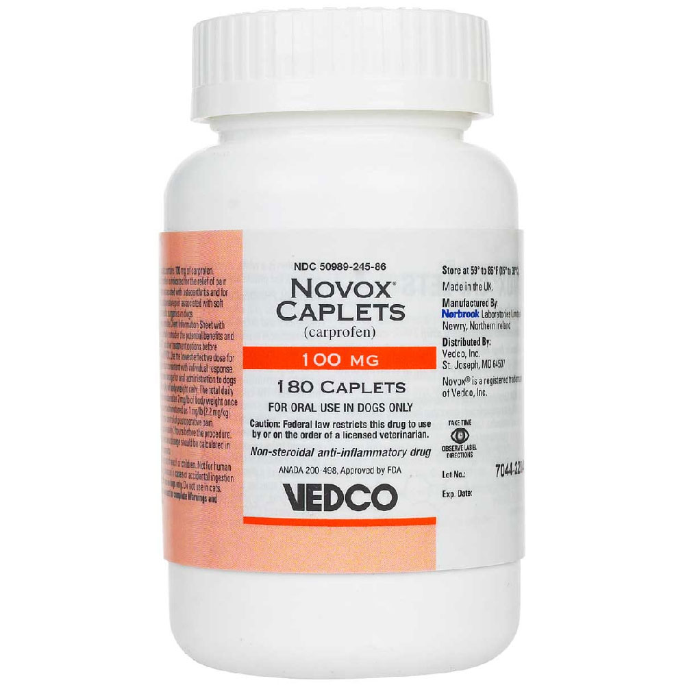 Novox for Dogs - 100 mg, 180 Caplets - [Joint Pain & Inflammation ...
