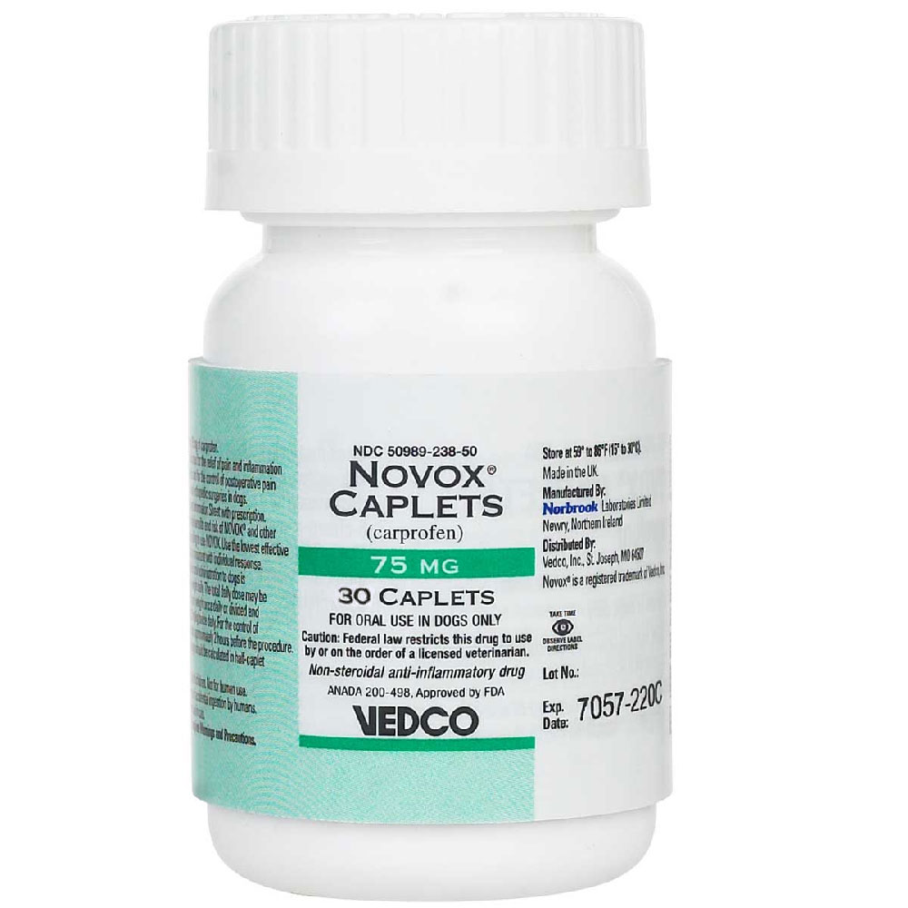 Novox 75 mg, 30 Caplets | On Sale | EntirelyPets Rx