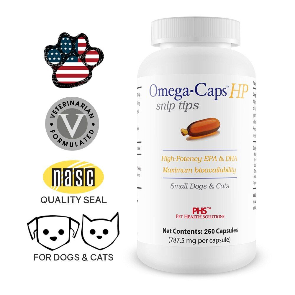 Omega-Caps HP Snip Tips for Cats & Smaller Dogs (500 Capsules) | On ...