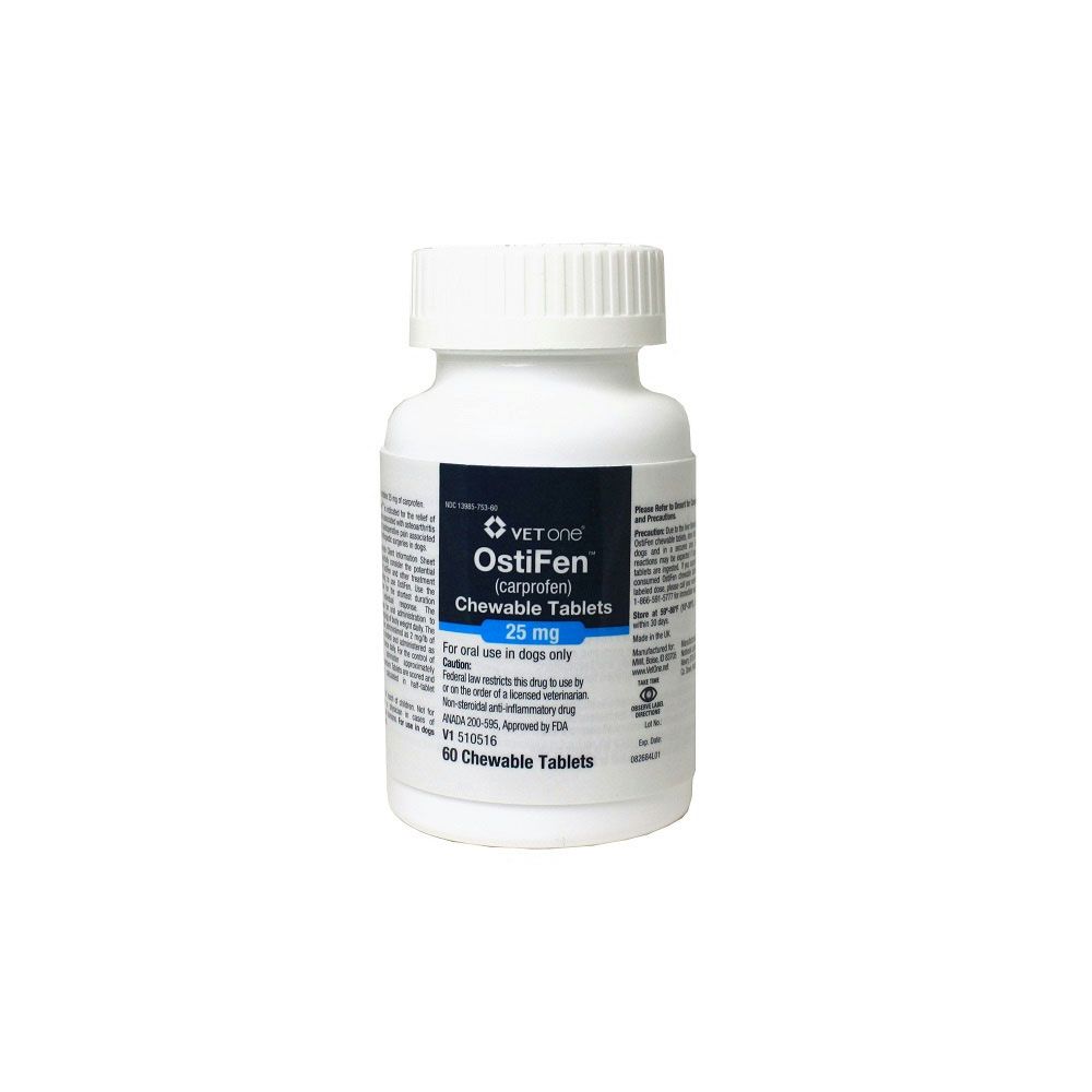 OstiFen (Carprofen) Chewable Tablets for Dogs 25mg (60 count) | On Sale ...