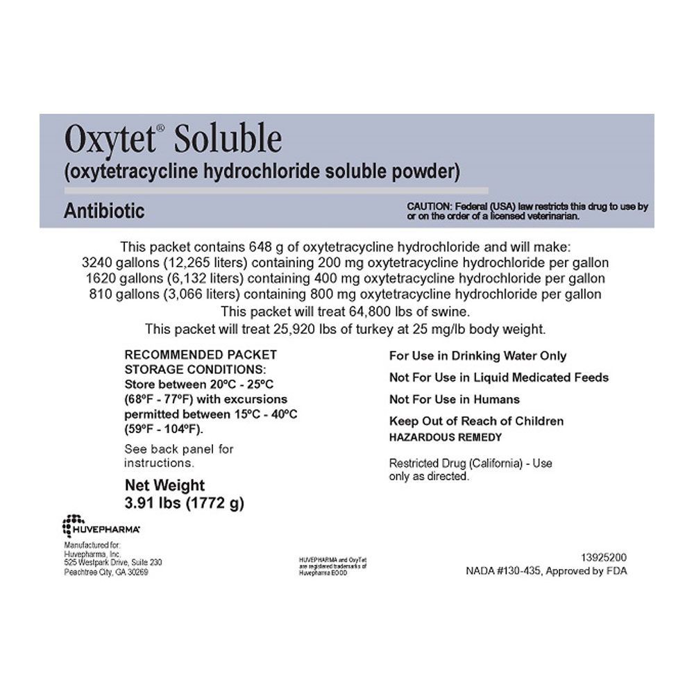 Oxytet Soluble (Oxytetracycline HCl) 1772gm (1 packet) | On Sale ...