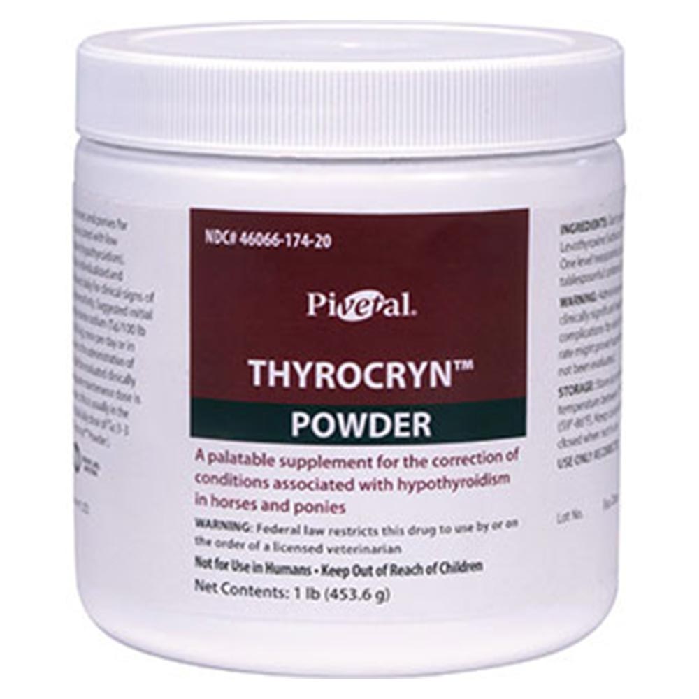 Pivetal Thyrocryn (levothyroxine sodium USP) Powder for Horses - 1 lb ...