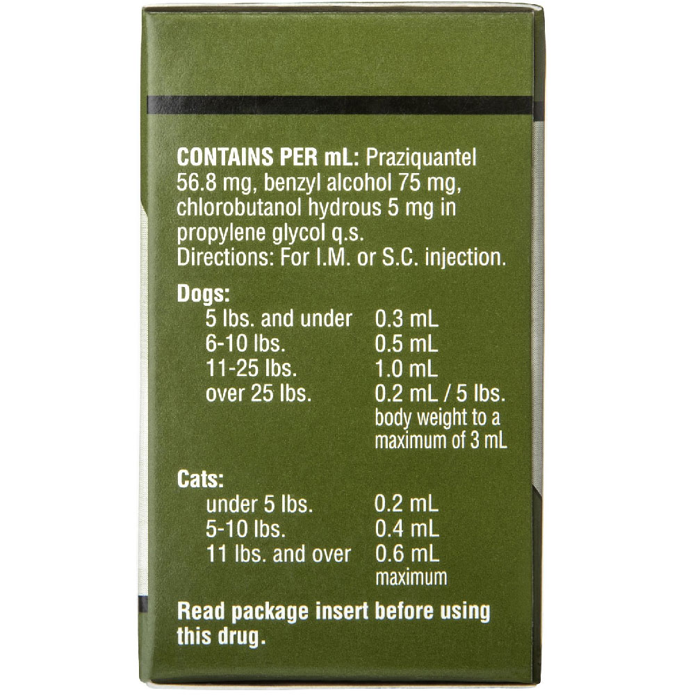 Praziquantel Injectable (10 mL) | On Sale | EntirelyPets Rx