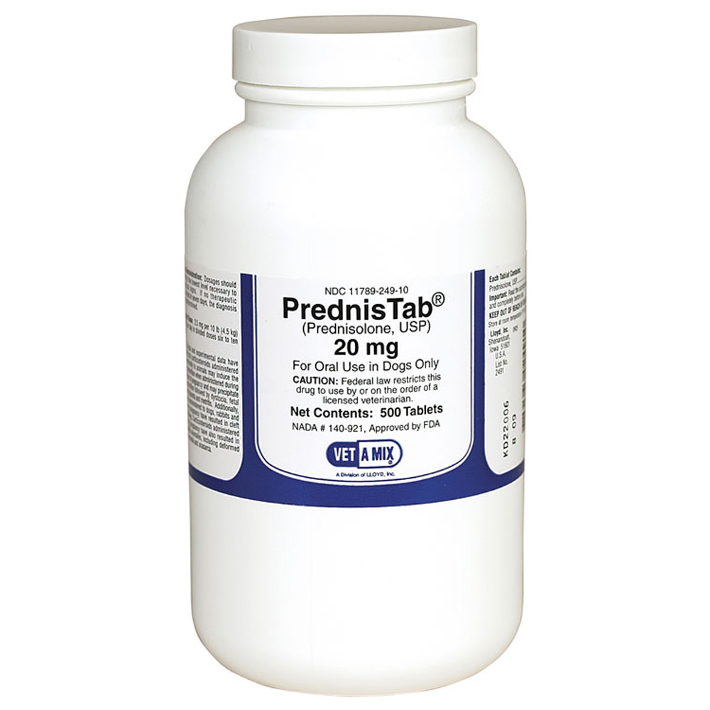 PrednisTab for Dogs - (Prednisolone) 20mg (500 Tabs) - [Autoimmune ...