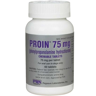 Proin for Dogs - Phenylpropanolamine Hydrochloride - 75-mg (60 Chewable ...