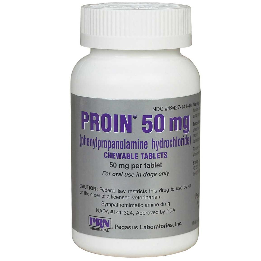 Proin for Dogs - Phenylpropanolamine Hydrochloride - 50-mg (30 Chewable ...