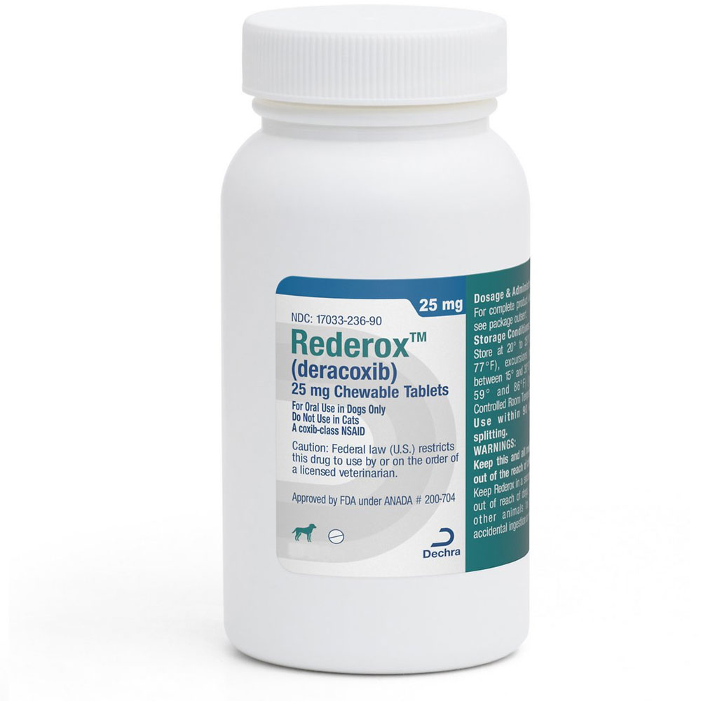 Rederox (Deracoxib) Chewable Tablets for Dogs, 25-mg, 30 Tablet | On ...