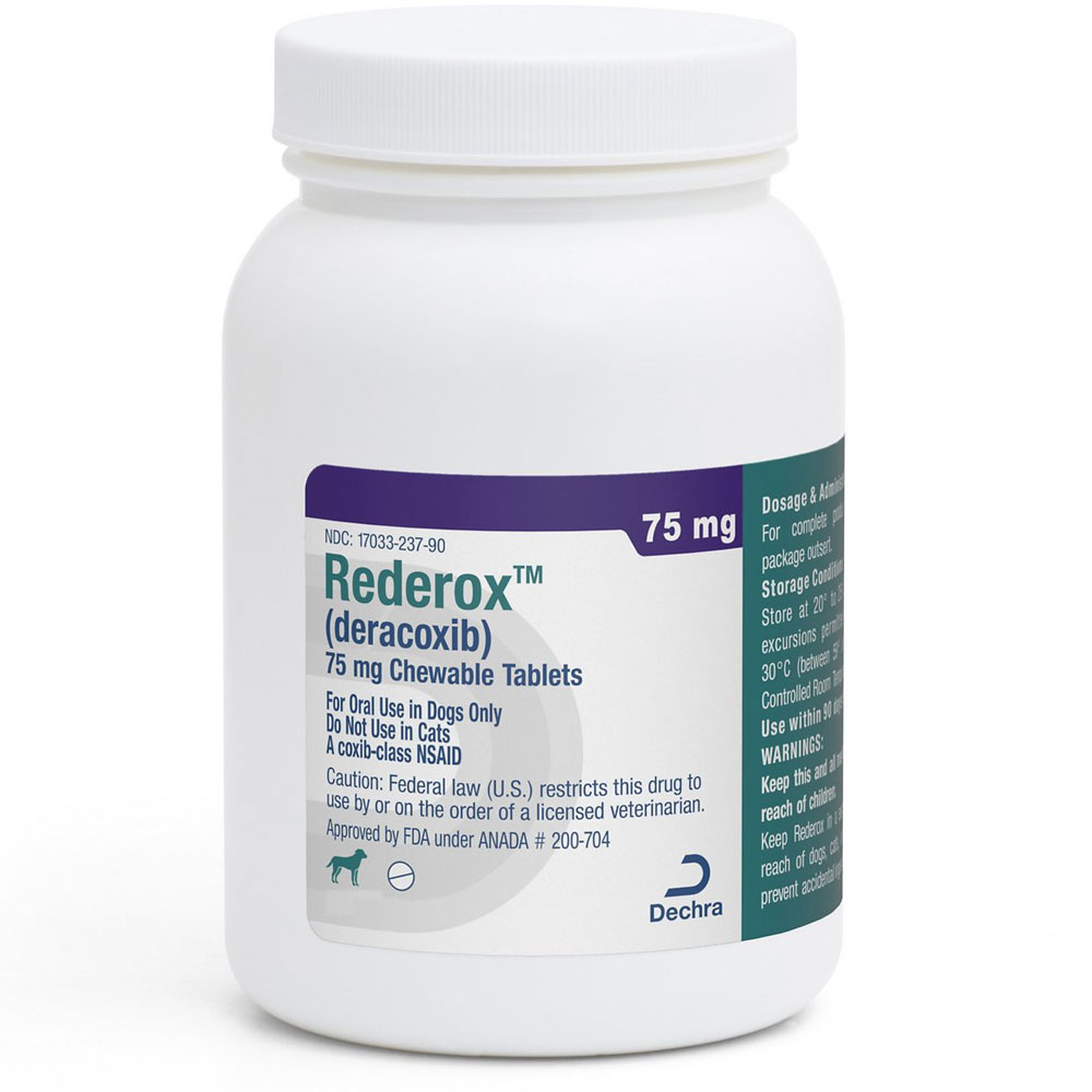 Rederox (Deracoxib) Chewable Tablets for Dogs, 75-mg, 30 Tablet | On ...
