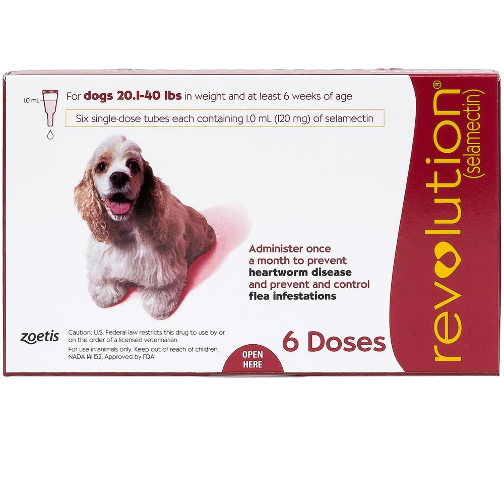 Revolution for Dogs, 20.1-40 lbs (6 Doses) | On Sale | EntirelyPets Rx