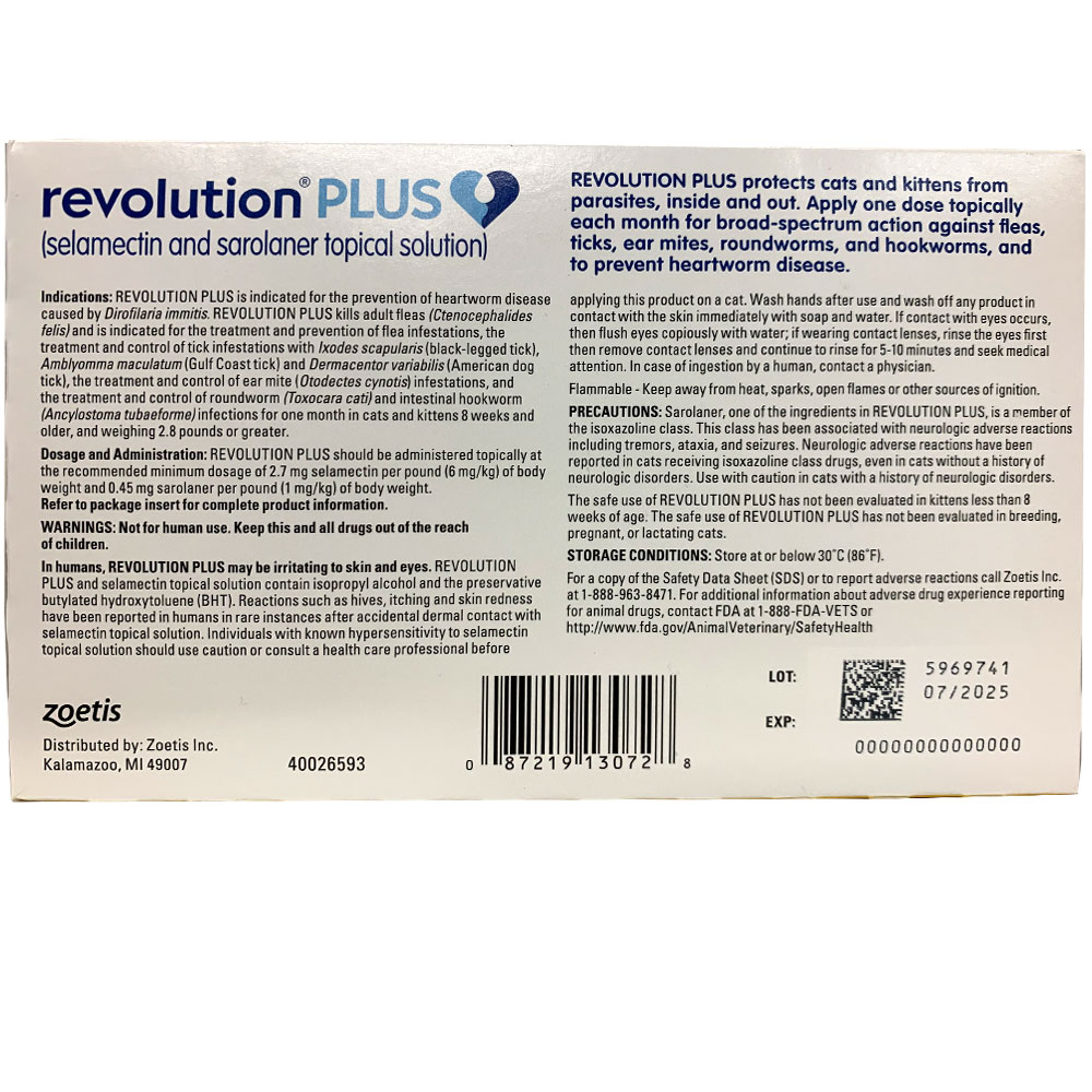 Revolution Plus Gold for Cats 2.8 to 5.5 lb (3 month) | On Sale ...