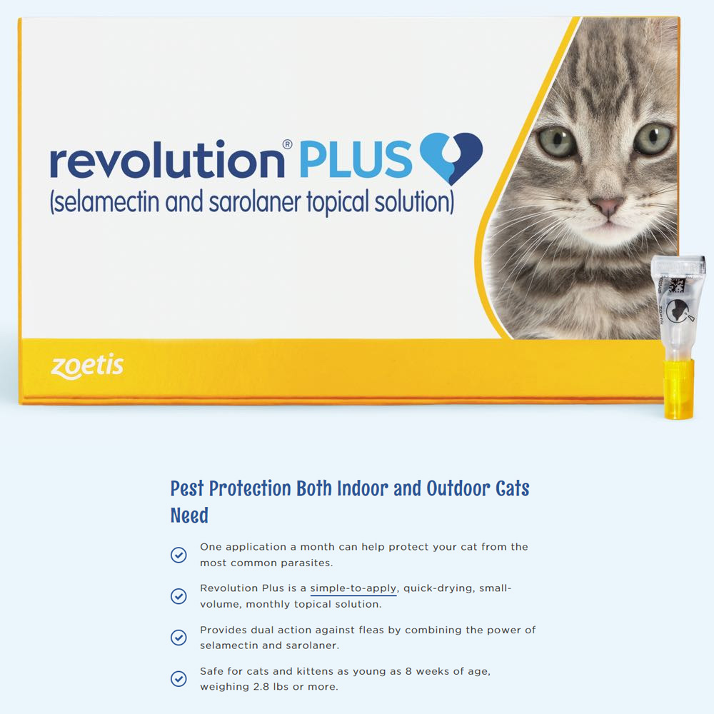 Revolution Plus for Cats - selamectin|sarolaner|topical solution - 11.1 ...