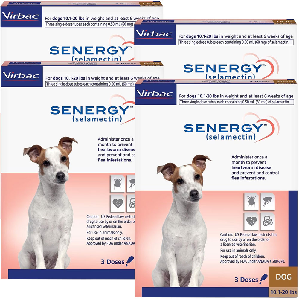 Senergy (selamectin) Topical Parasiticide for Dogs 10.1 to 20 lbs Small ...