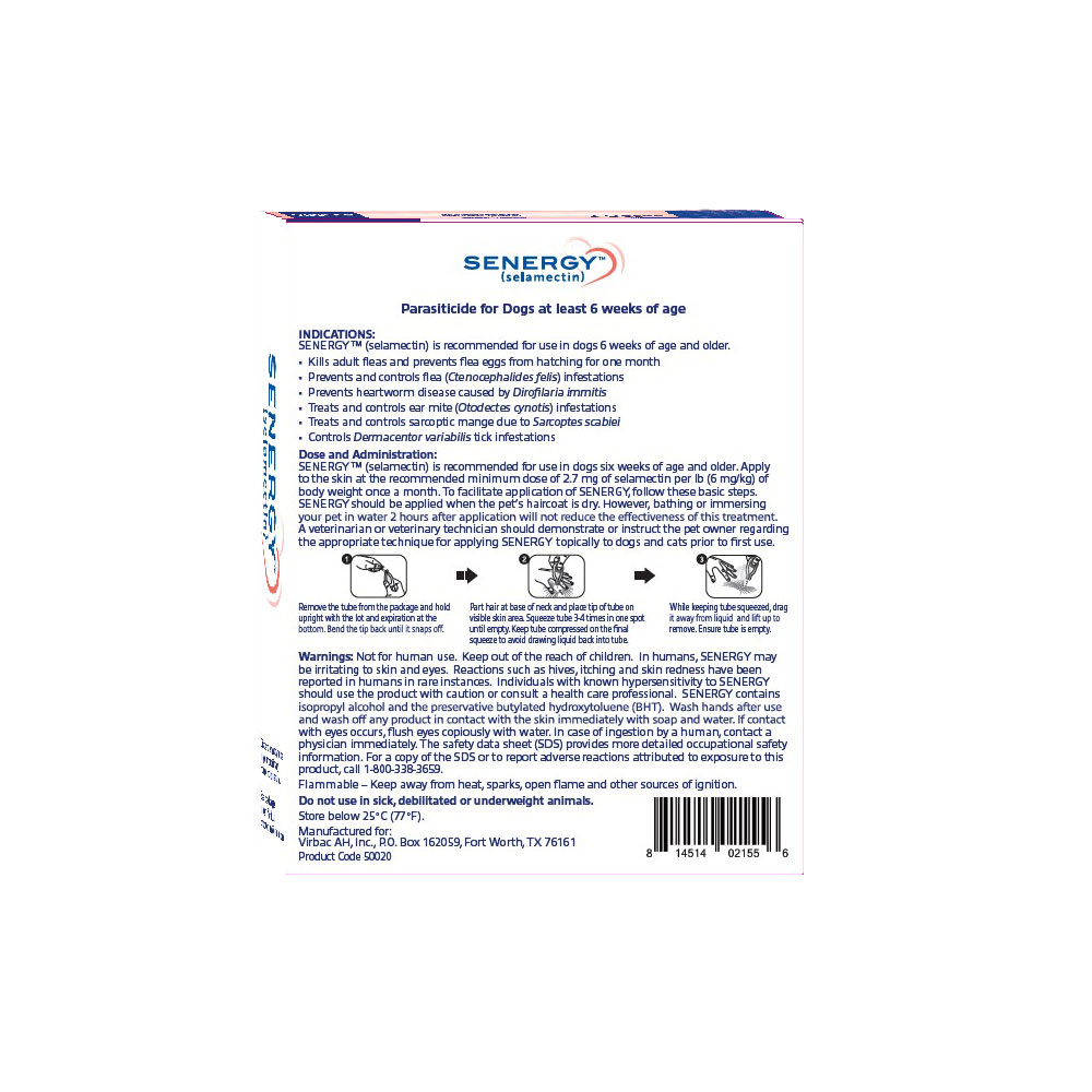 Senergy (selamectin) Topical Parasiticide for Dogs 20.1 to 40 lbs ...