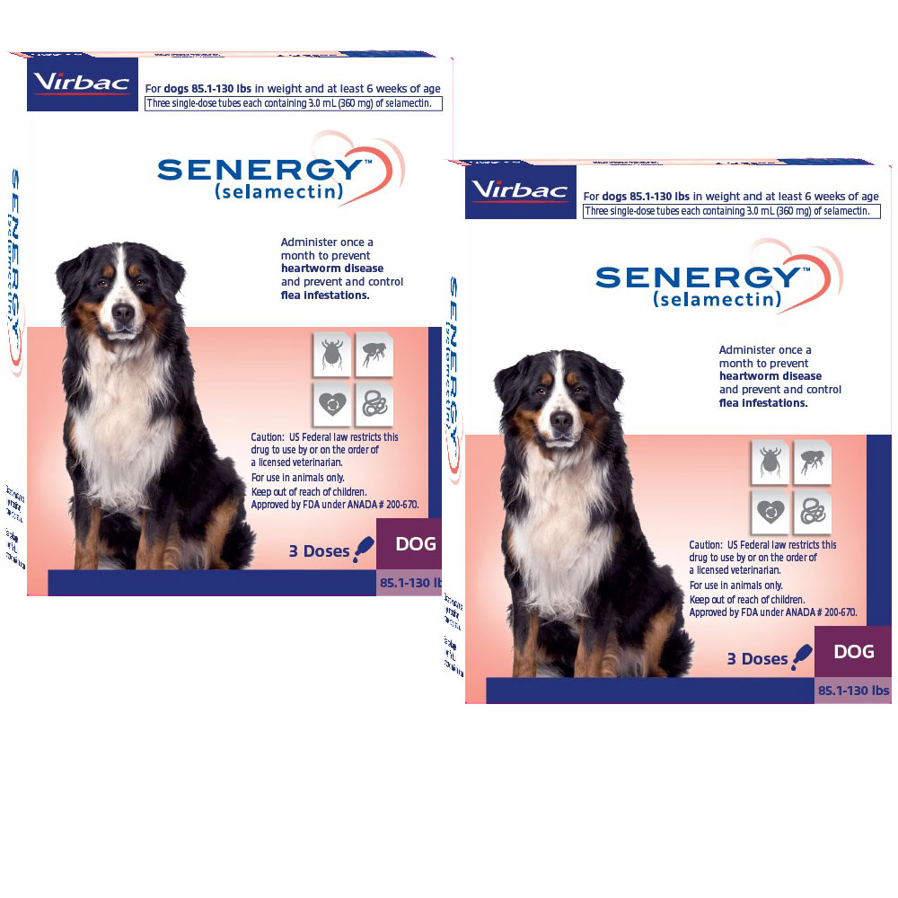Senergy (selamectin) Topical Parasiticide for Dogs 85.1 to 130 lbs X ...