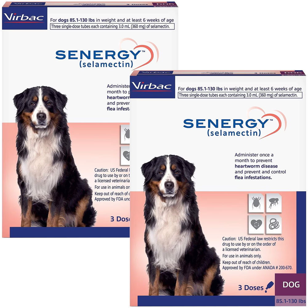 Senergy (selamectin) Topical Parasiticide for Dogs 85.1 to 130 lbs X ...