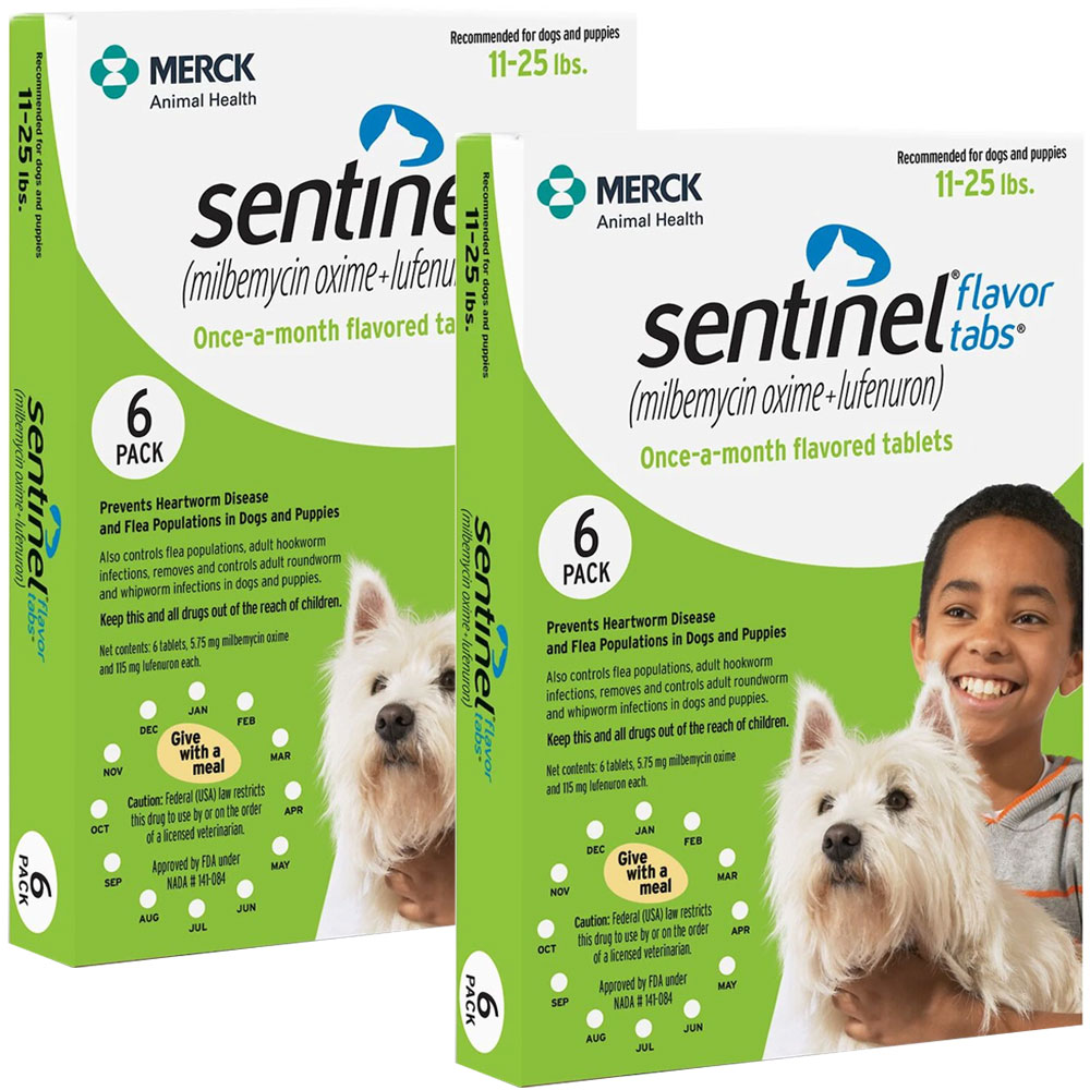 Sentinel Flavor Tabs for Dogs 11-25 lbs Green (12 Tabs) | On Sale | EP Rx