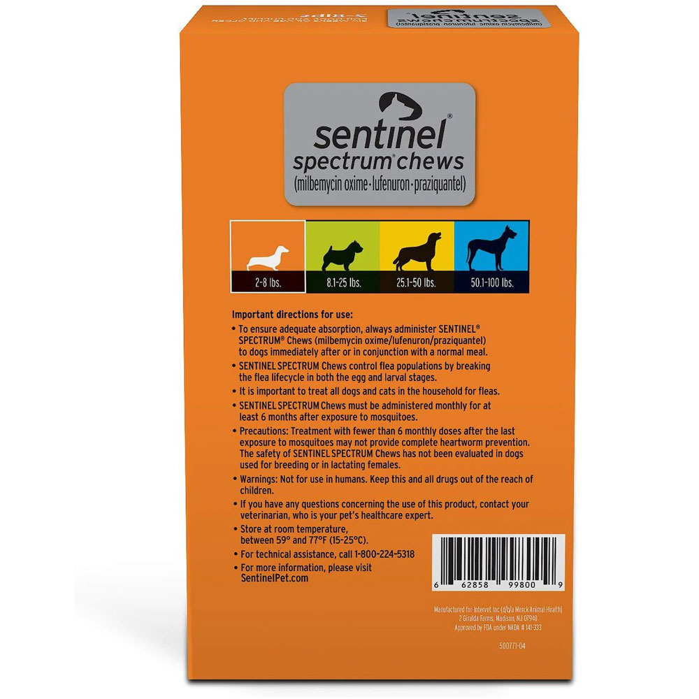 Sentinel Spectrum for Dogs - milbemycin oxime|lefenurin|praziquantel ...
