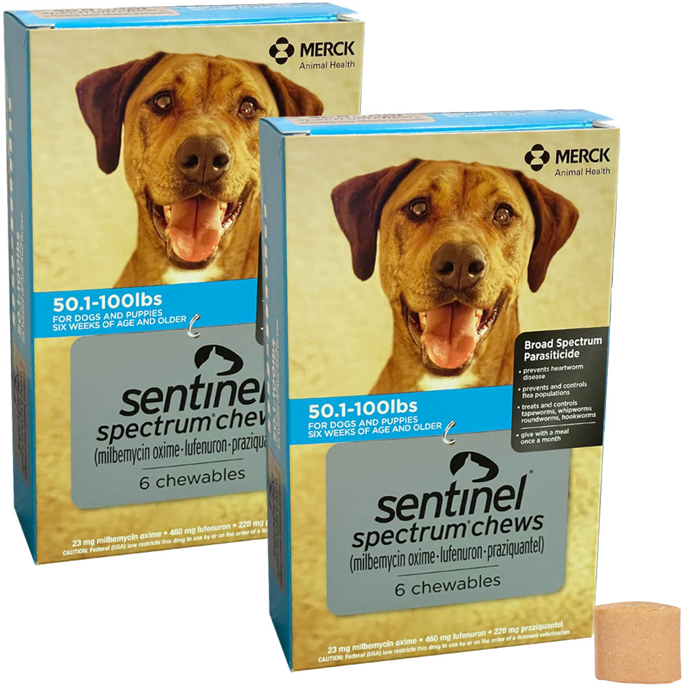 Sentinel Spectrum 12 Pack 50.1-100 lbs | On Sale | EntirelyPets Rx