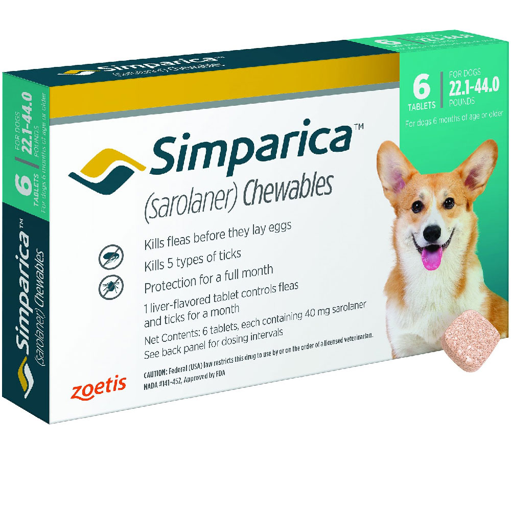 Simparica - 22.1-44 lbs (6 Chew Tabs) | On Sale | EntirelyPets Rx