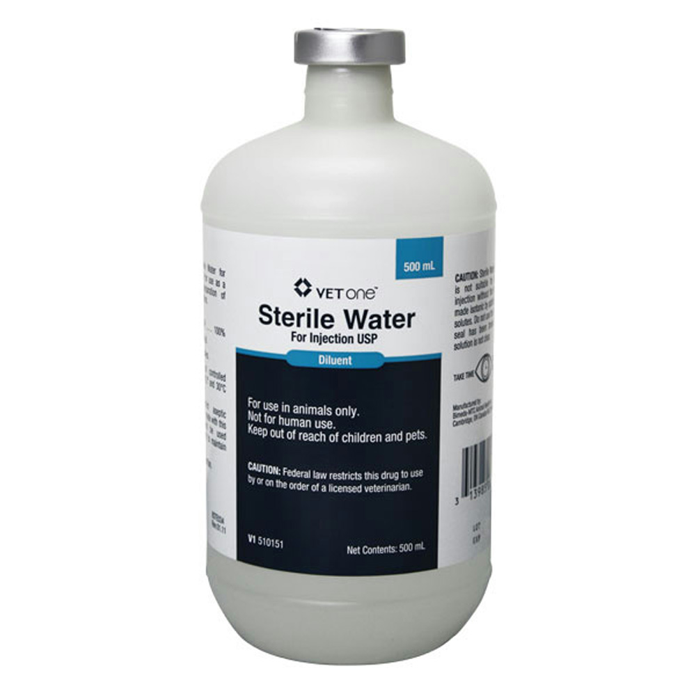 Sterile for Animals - Water for Inj USP - 500 ml - [Distilled Solution ...