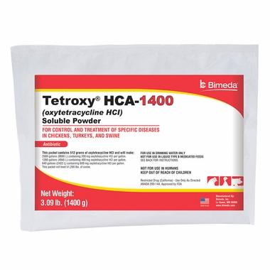 Tetroxy-HCA-1400 Soluble Powder (Oxytetracycline HCl) - 1400gm | On ...