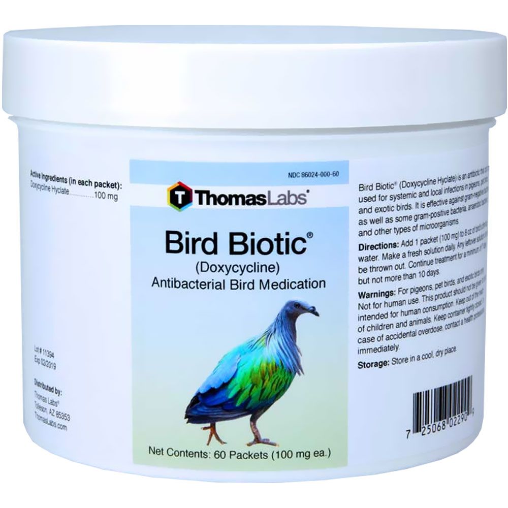 Thomas Labs Bird Biotic 100mg - Doxycycline Powder (60 packets) | On ...