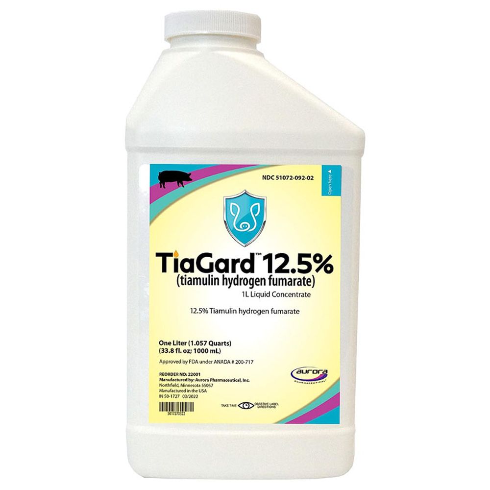 TiaGard 12.5% (Tiamulin Hydrogen Fumarate) Liquid Concentrate, 1000mL ...