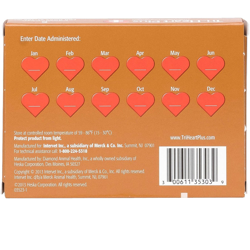 Tri-Heart Plus for Dogs - ivermectin|pyrantel - 51-100 lbs (12 Chewable ...