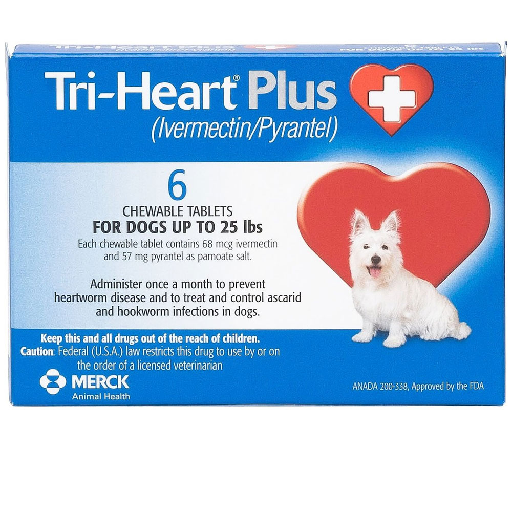 Tri-Heart Plus for Dogs - ivermectin|pyrantel - up to 25 lbs (6 ...