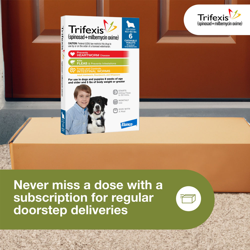 Trifexis 40.1-60 lbs for Dogs, 6 Chewable Tablets