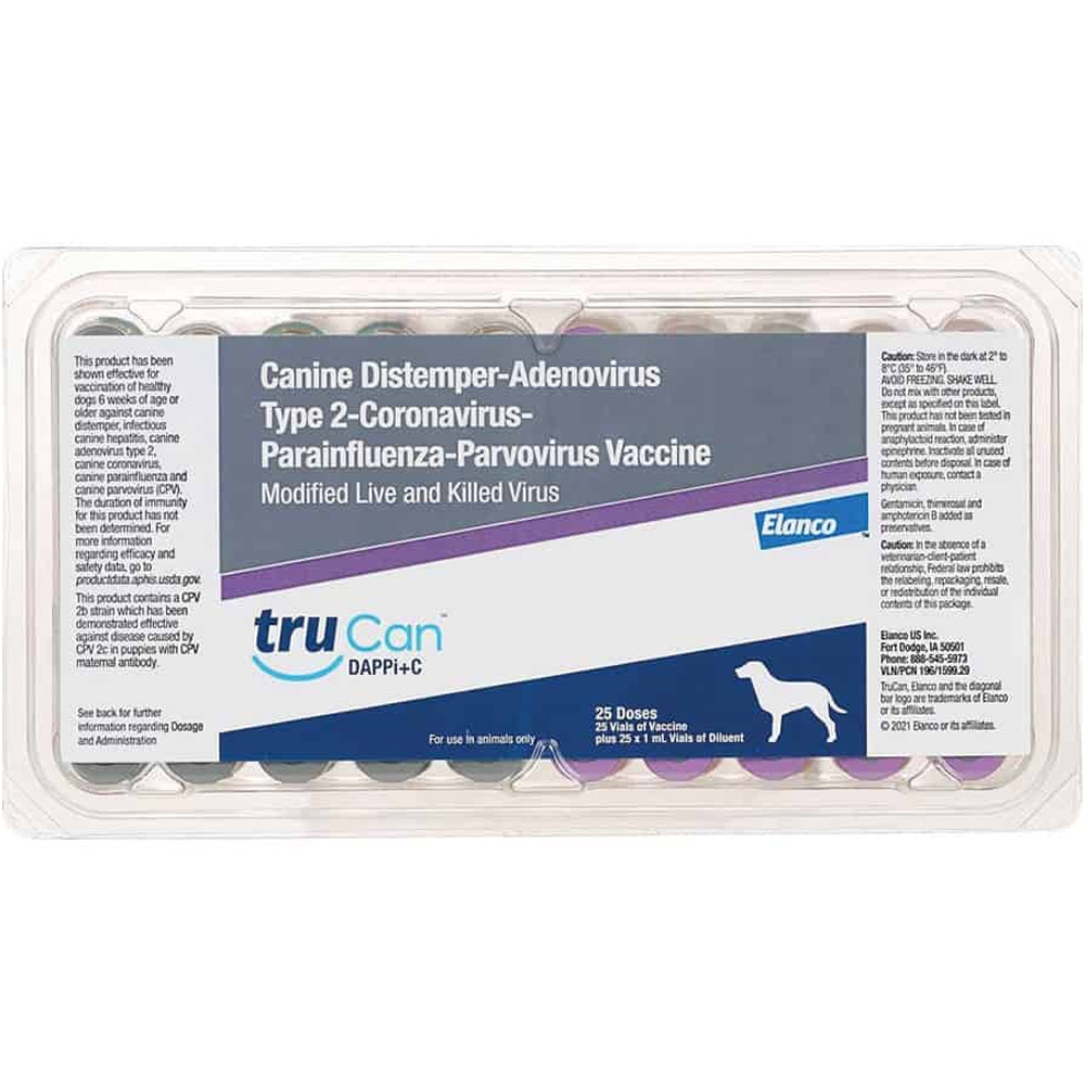 TruCan for Dogs - DAPPi+C Vaccine, Modified Live Virus, 1mL (25 Doses ...
