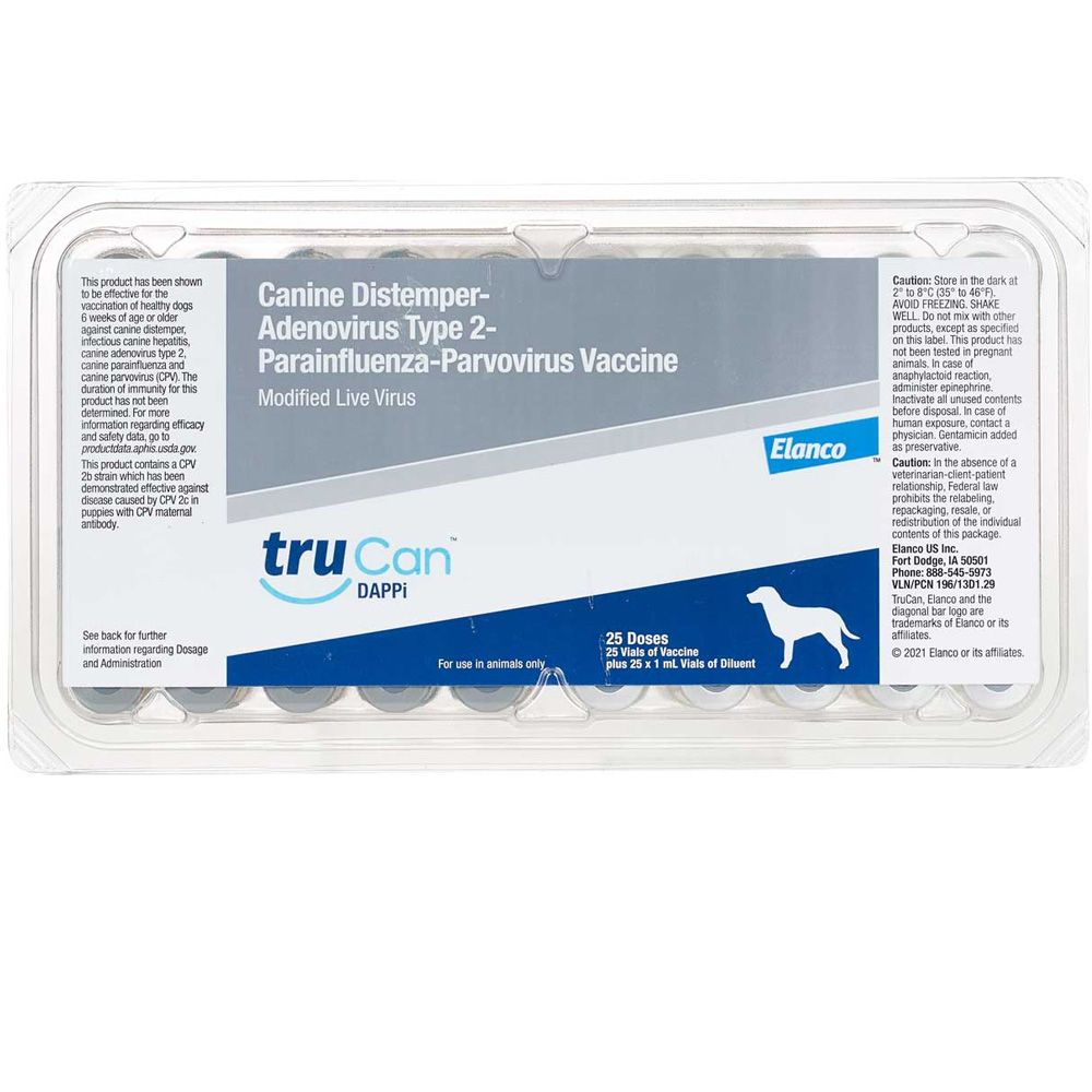 TruCan DAPPi Vaccine, Modified Live Virus, 25 x 1mL (Single Dose) | On ...