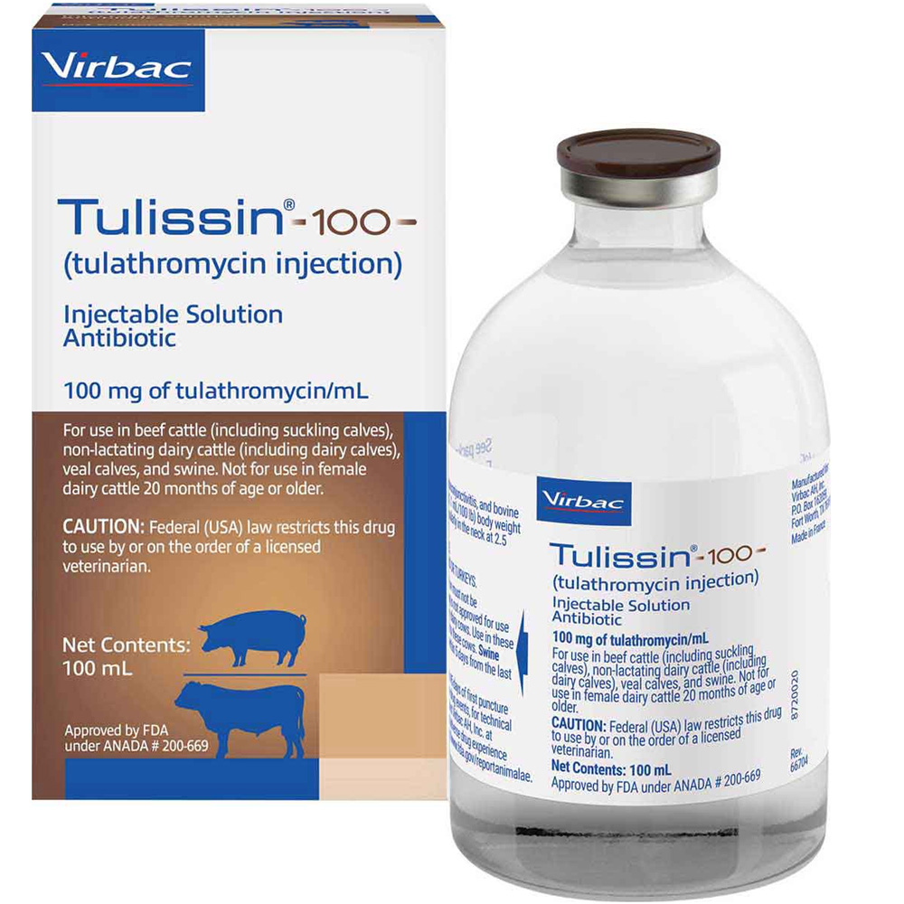 Tulissin 100 for Cattle & Swine - (Tulathromycin) Injectable Solution ...