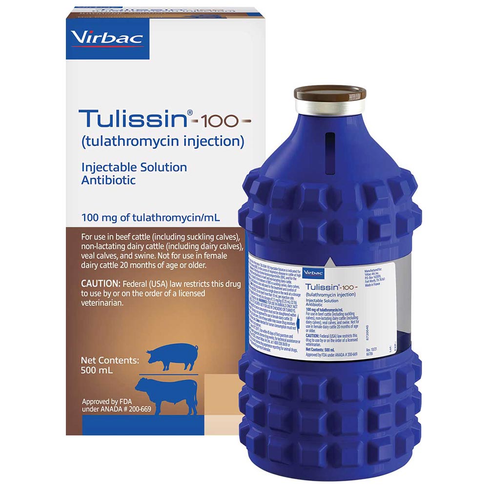 Tulissin 100 (Tulathromycin) Injectable Solution (500 mL) | On Sale | EntirelyPets Rx