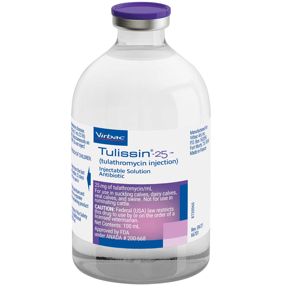 Tulissin 25 (Tulathromycin) Injectable Solution, 100mL | On Sale ...