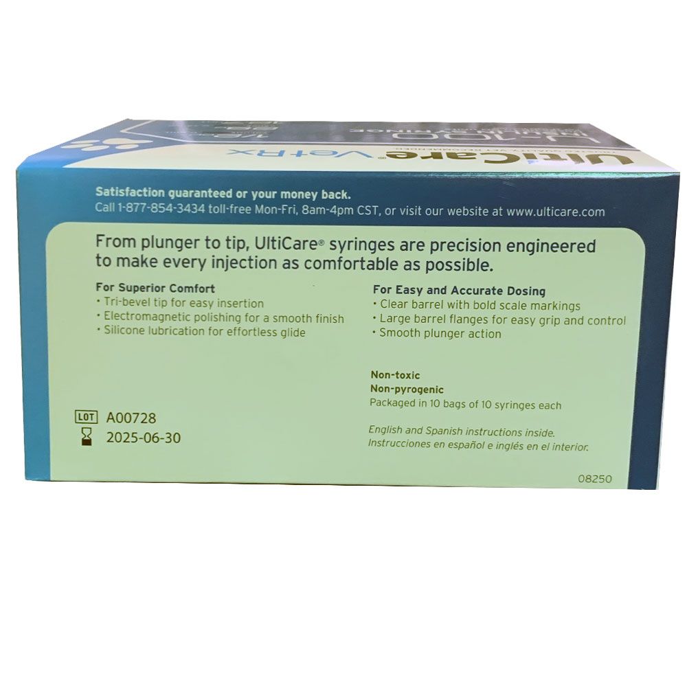 Ulticare [U-100] Insulin Syringes 0.5cc - 28g x 0.5" (100 count ...