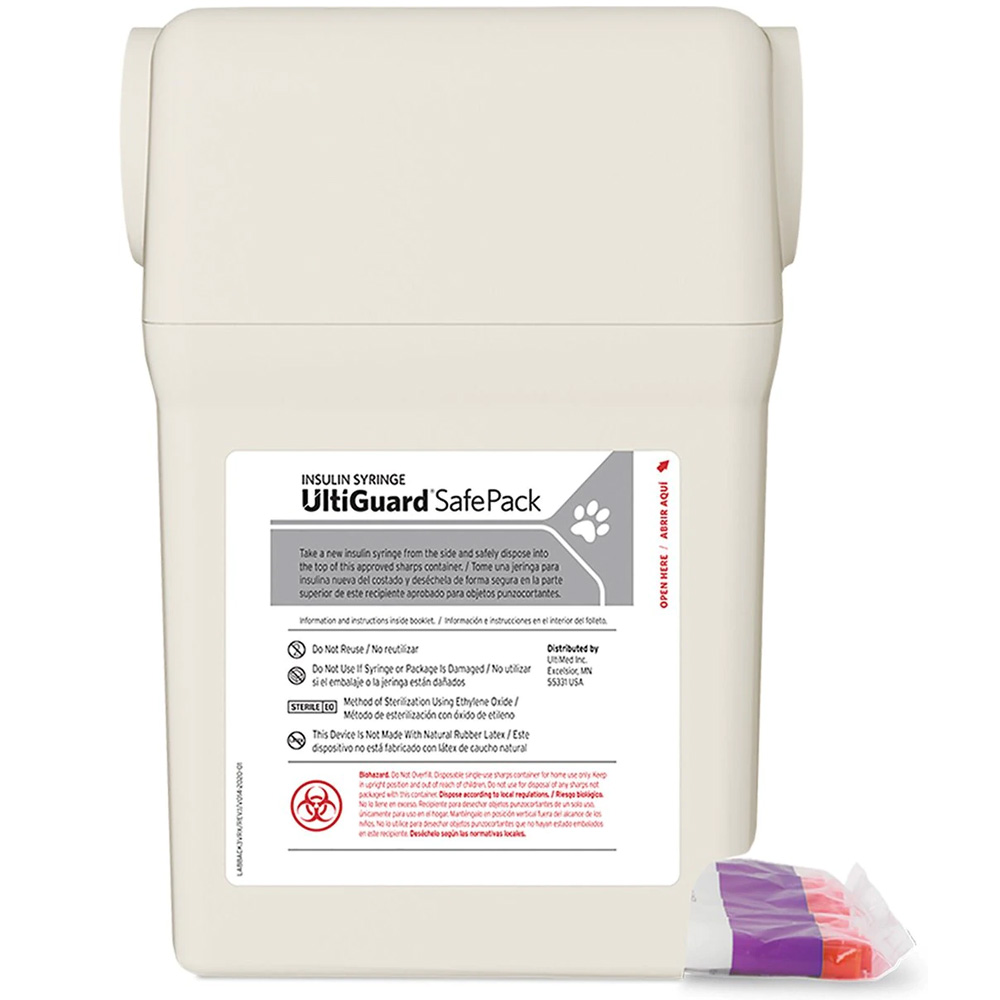 UltiCare UltiGuard Safe Pack Insulin Syringes U-40 0.3cc 29 G x 0.5-in ...