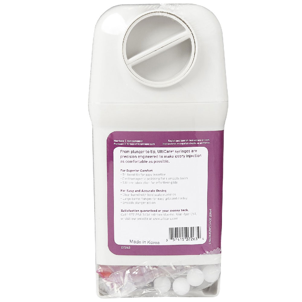 UltiCare UltiGuard Safe Pack Insulin Syringes U-40 0.3cc 29 G x 0.5-in ...