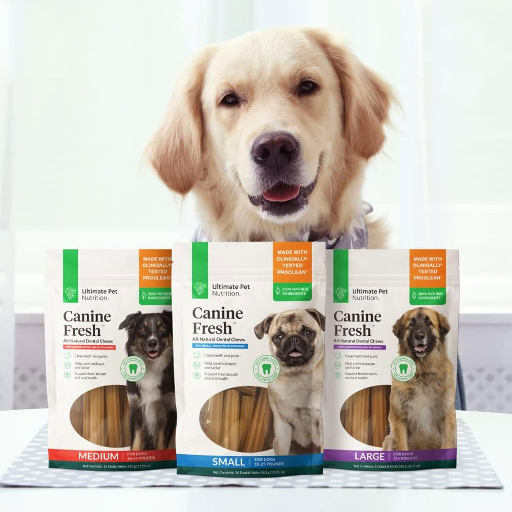 Ultimate Pet Nutrition All Natural Canine Fresh Dental Chew Sticks for ...
