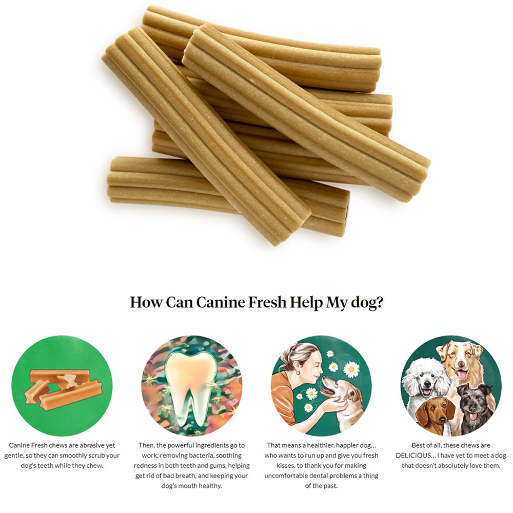 Ultimate Pet Nutrition All Natural Canine Fresh Dental Chew Sticks for ...