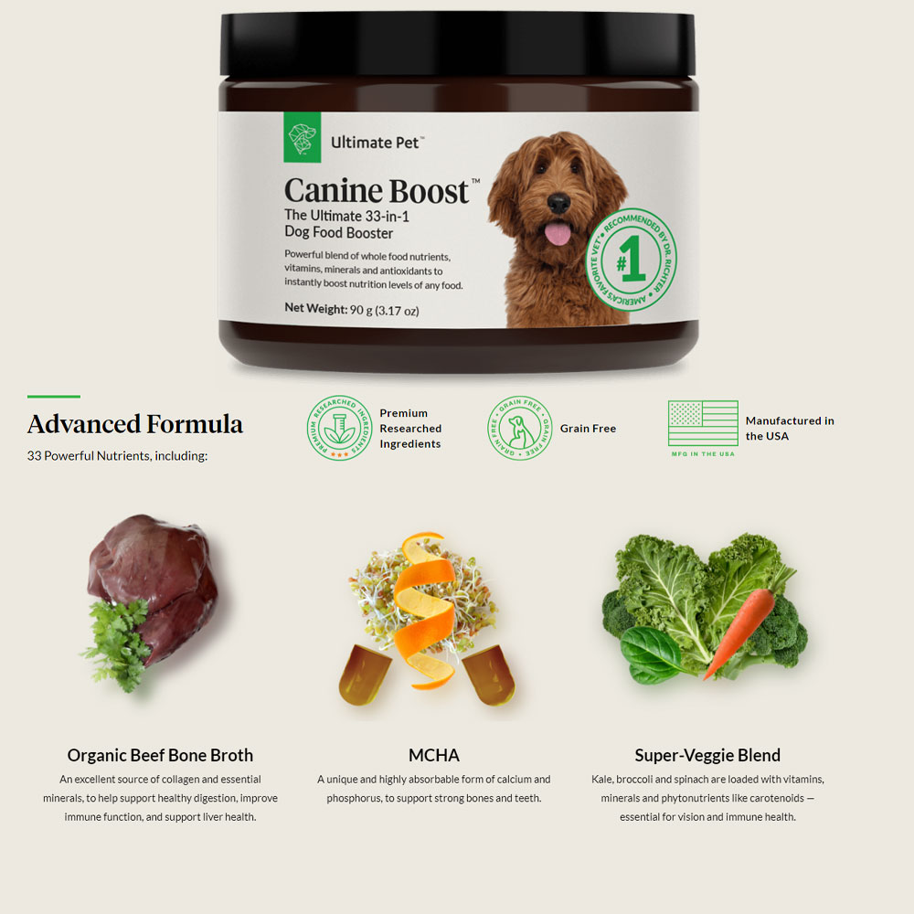 Ultimate Pet Nutrition Canine Boost Multivitamin Powder Supplement for ...