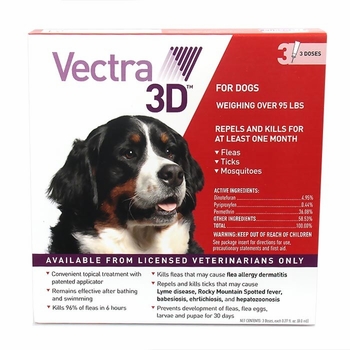 Vectra 3D for Dogs Over 95 lbs, 3 Doses - [Fleas Protection] | On Sale ...