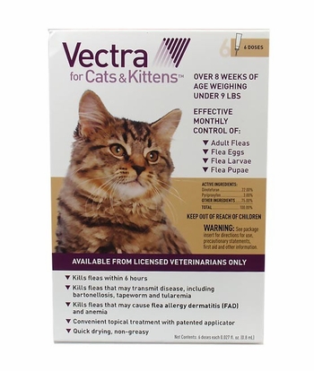 Vectra for Cats & Kittens under 9 lbs - 6 Doses - [Fleas Protection ...